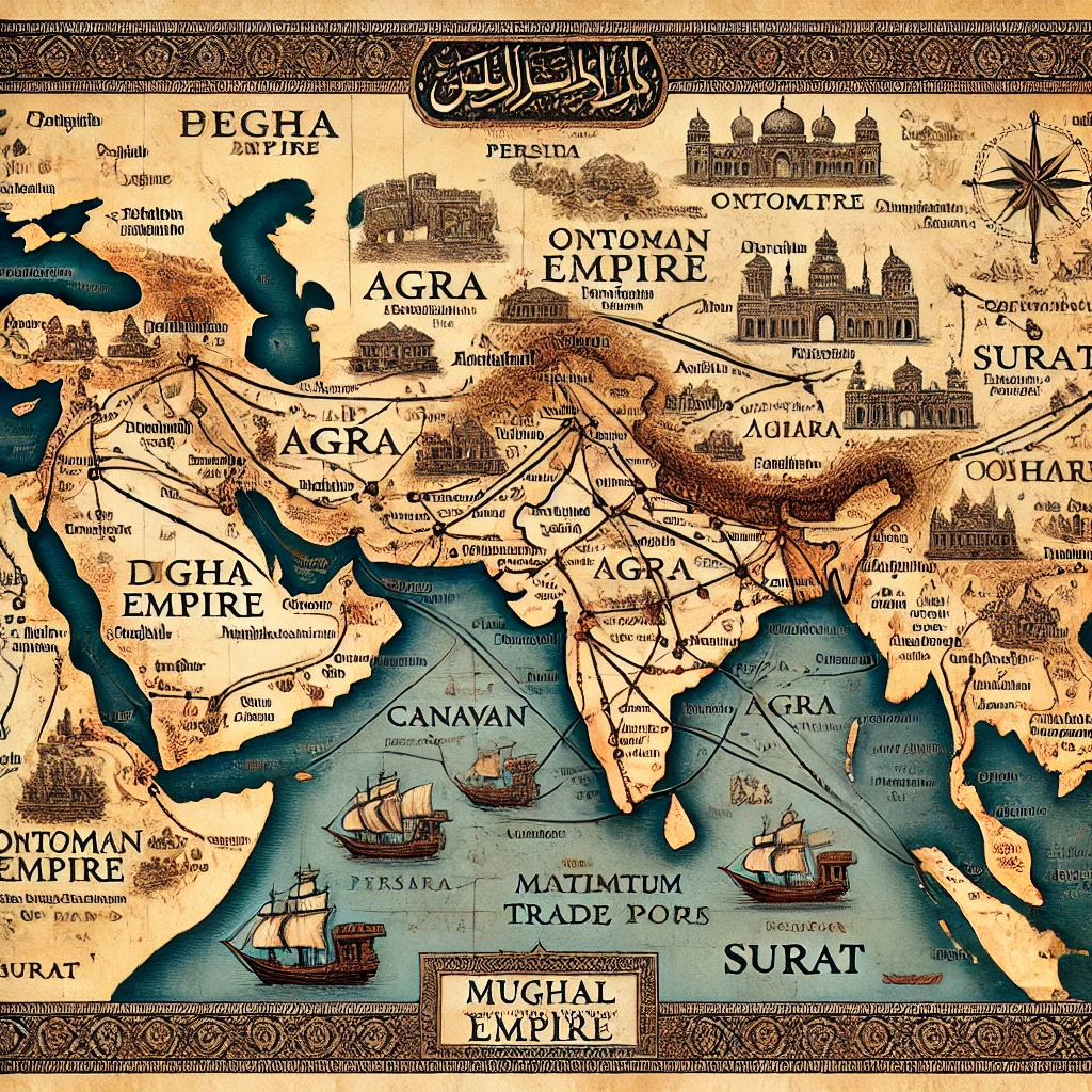 Map of the Mughal Empire’s Trade Routes